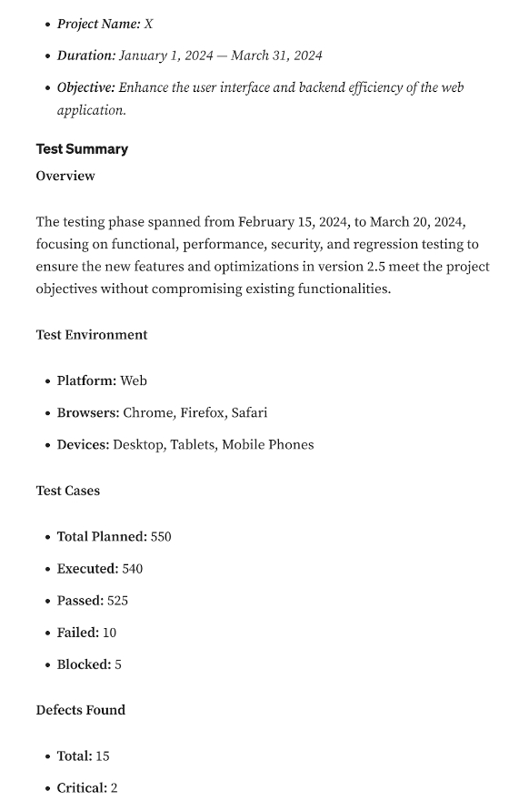 Anatomy of a Next-Level Software Test Report