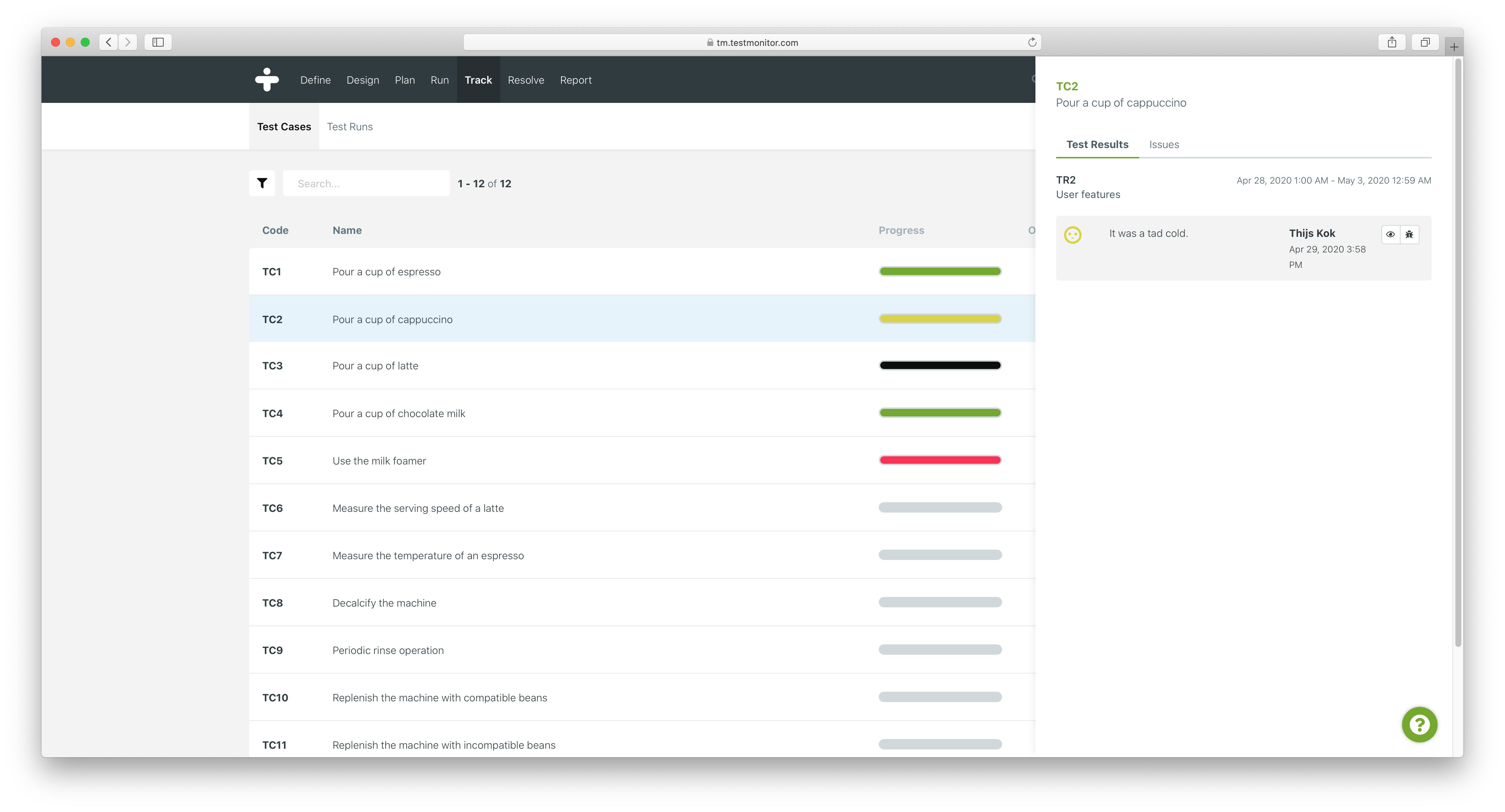 A New Take on Tracking Test Results