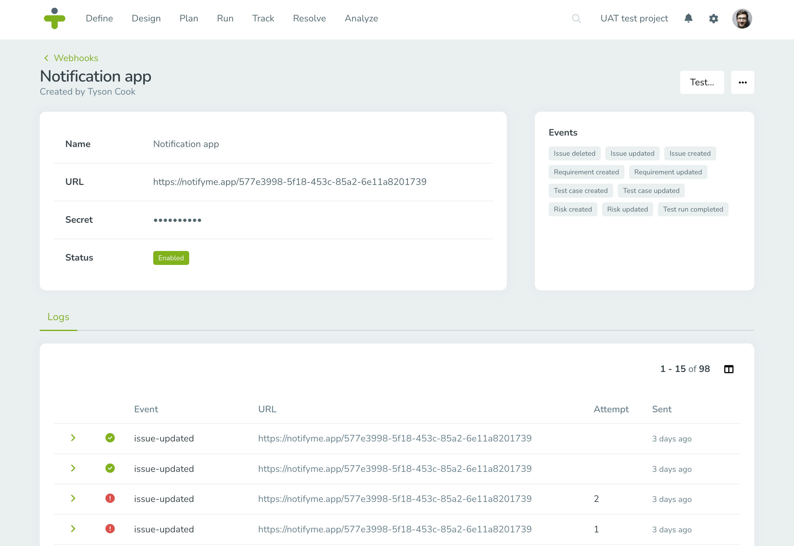 Getting Started with Webhooks in TestMonitor
